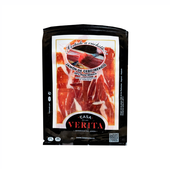 Jamón de cebo ibérico 50% raza ibérica. Cortado a cuchillo - 100gr ...