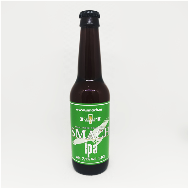 Smach IPA. Cerveza amarga (India Pale Ale) sin filtrar y con segunda ...